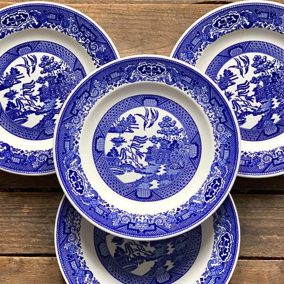 Vintage Willow Ware Plates By Royal China | Dining | Pair Of Authentic ...